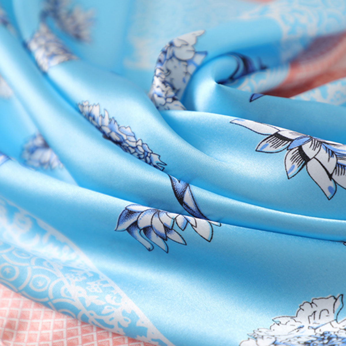 Cerulean Blue Floral Boho Scarf – Queen Boheme